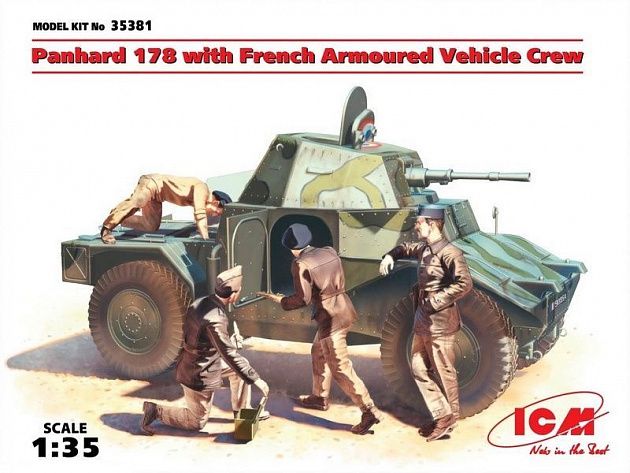 Сборная модель ICM Panhard 178 с французским экипажем бронеавтомобиля ...